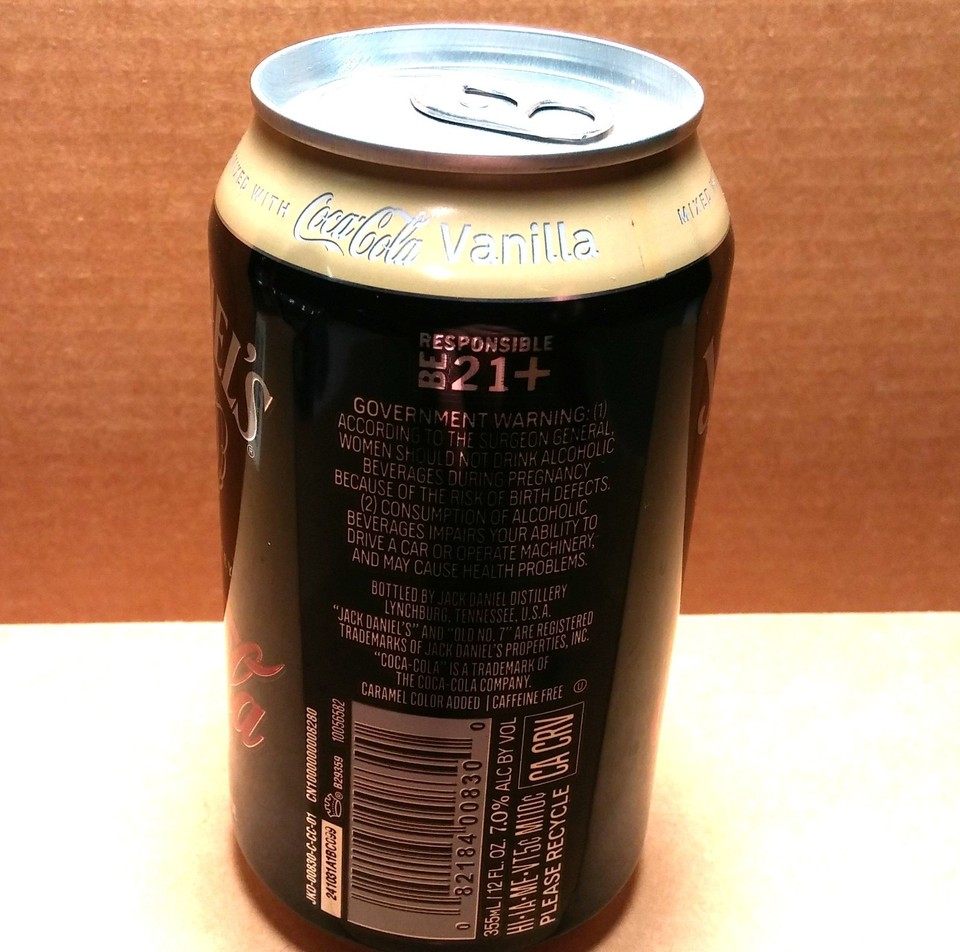 Jack Daniel’s and Vanilla Coca-Cola Collector Can 12 oz. Coke Can | eBay