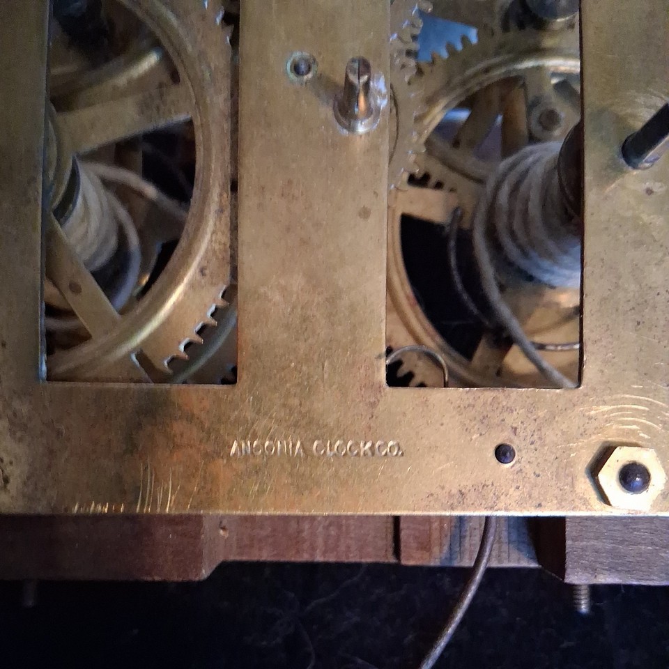 ANTIQUE ANSONIA WEIGHT DRIVEN CLOCK MOVEMENT UNTESTED GOOD SHAPE AS-IS ...