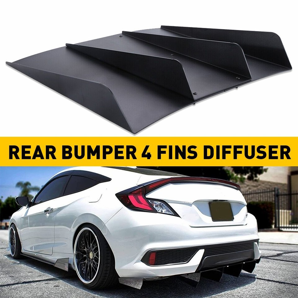 For Nissan 350Z 370Z Rear Diffuser 4 Fins Bumper Lip Chin Spoiler Lower ...