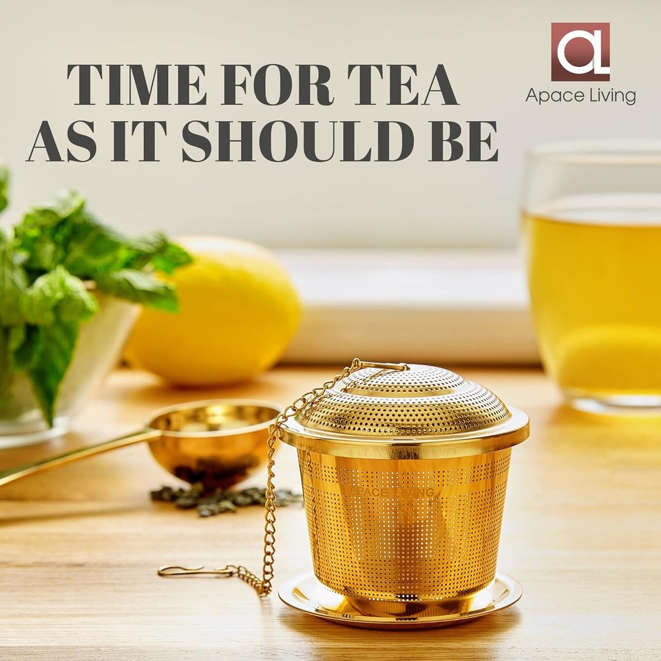 Tea Infuser (Set of 2) with Scoop and Drip Dray - Ultra Fine Medium ...