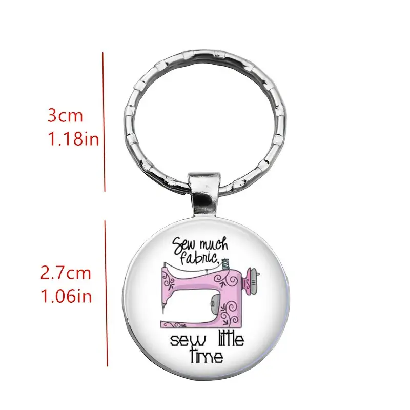 Sewing Machine "Sew Much Fabric Sew Little Time" Key Ring - New | eBay