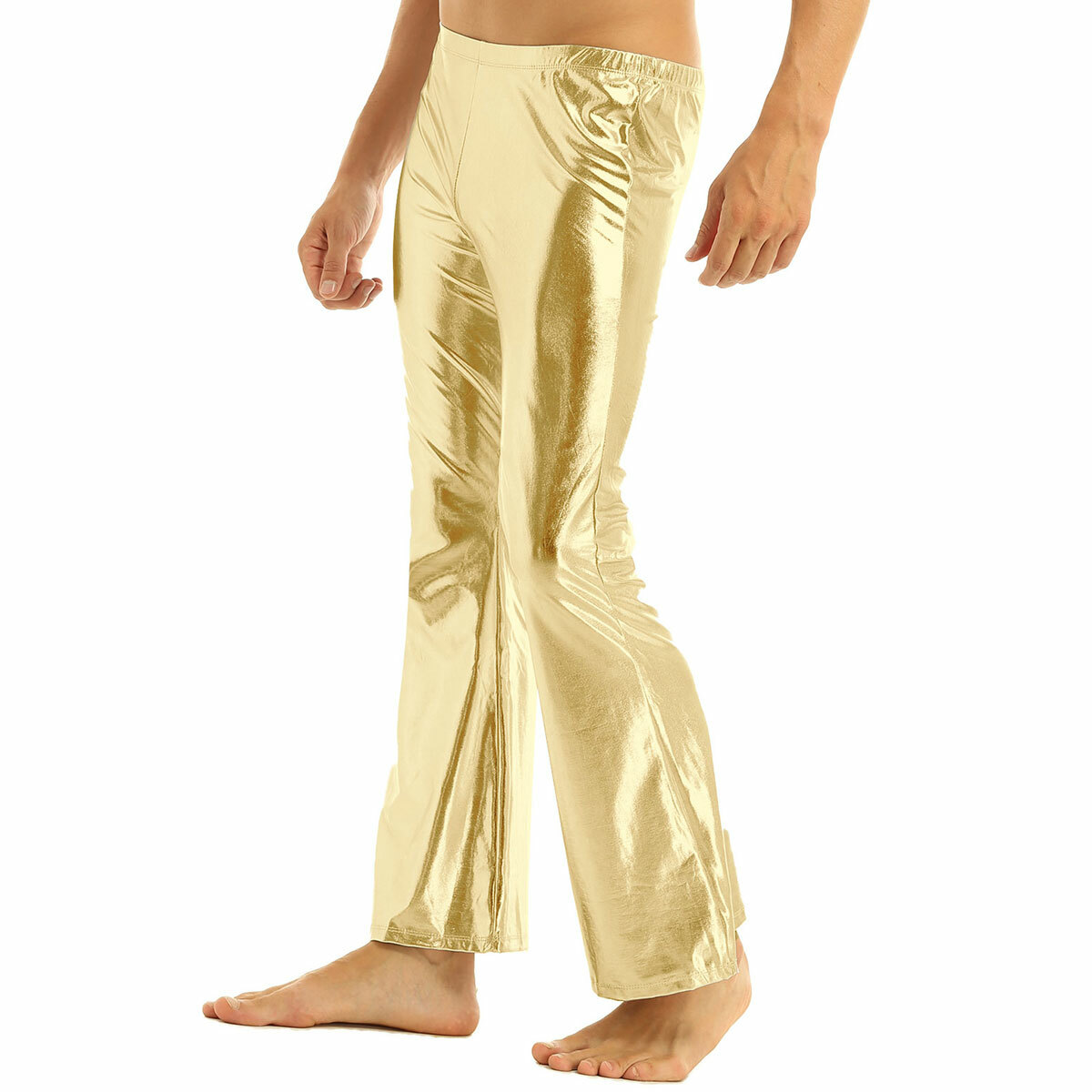 Mens 60s 70s Disco Flared Long Pants Fancy Dress Costume bell bottom ...