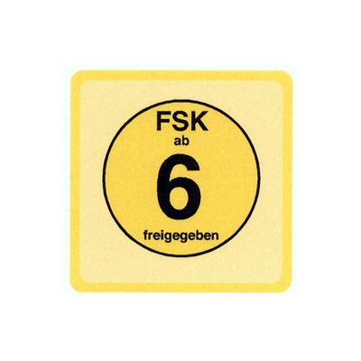 FSK 6 LABELS 100 Stück - (Label) - STICKER - 3,46 x 3,46 cm für DVD und ...