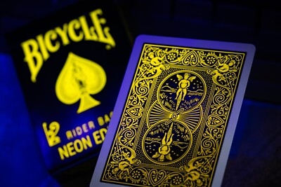 Bicycle NEON Edition Playing Cards YELLOW UV_GLOW Deck | By: Card ...