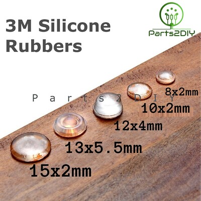 3M Silicone Rubber Circle Feet Bumpon Transparent Self Adhesive Flat ...