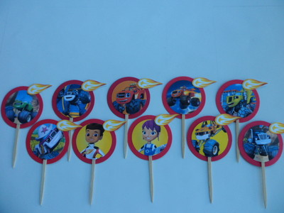 Blaze and the Monster Machines Cupcake Toppers..Cake decor SET OF 10 | eBay