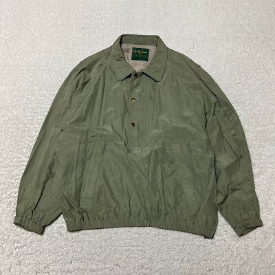 Bobby Jones Jacket Men Extra Large Green Silk Half Zip Pullover ...