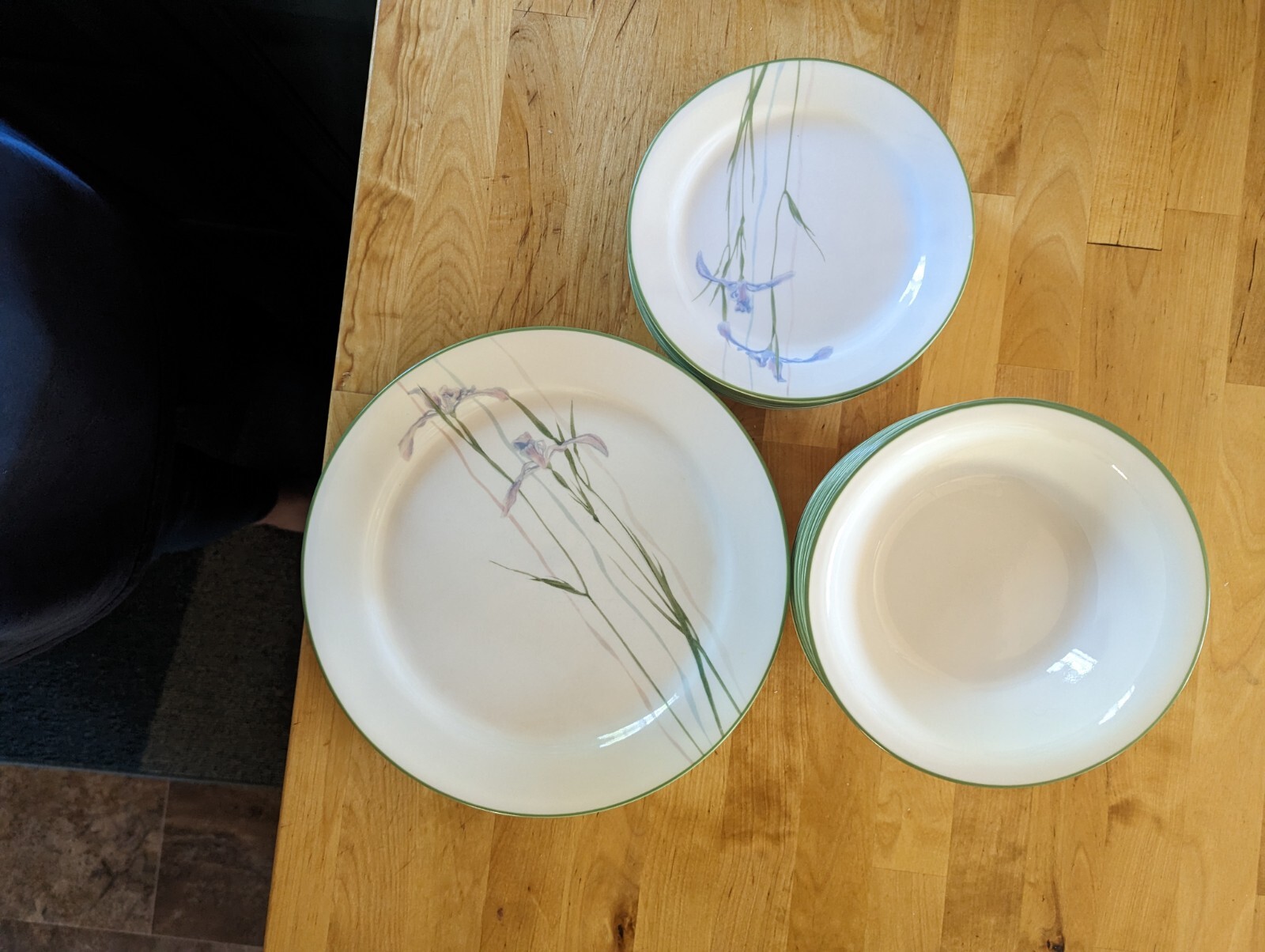 Corelle Impressions Shadow Iris Dinnerware set, white with Iris, Gently ...