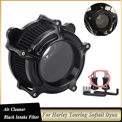 Air Cleaner Black Intake Filter For Harley Touring Softail Electra ...