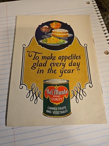 Vintage 1926 Del Monte Fruit Book Recipe Cookbook Booklet | eBay