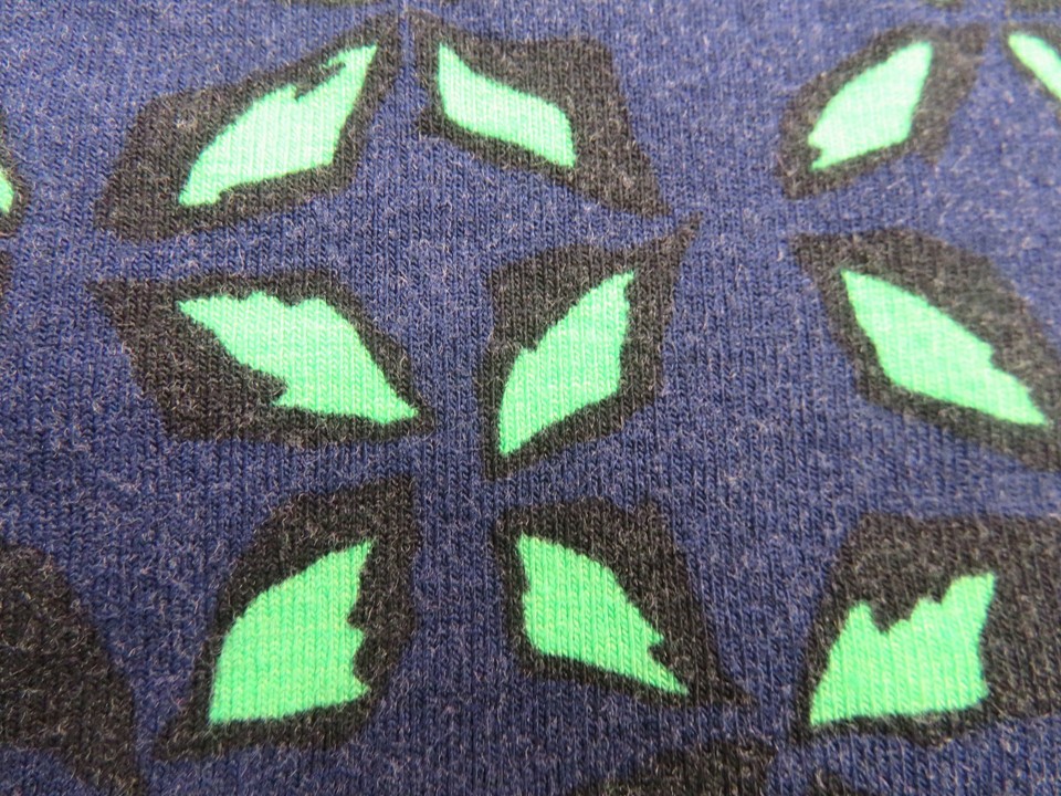 HOBBS FAB NAVY & GREEN QUIRKY PATTERN LONG SLEEVE WARM STRETCH JERSEY ...