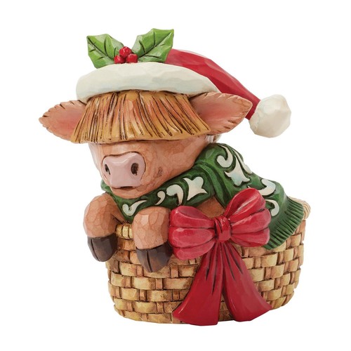Jim Shore's Heartwood Creek Highland Cow In Basket 6017278 | eBay