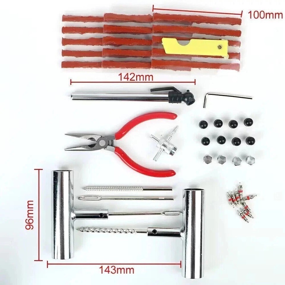 Tire Repair Kit Plug Car Truck Motorcycle Home DIY Flat Puncture Patch ...