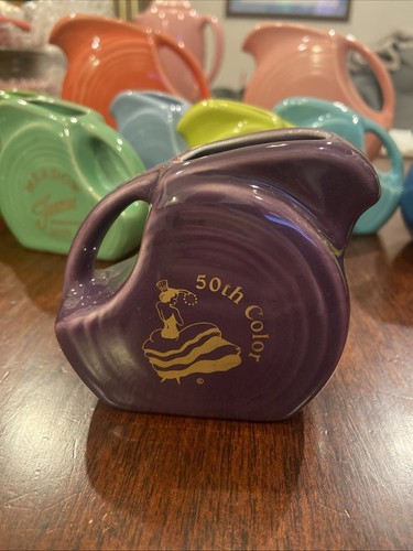 Fiesta 50th Color Mini Disc Pitcher in Mulberry | Fiestaware Dancing ...