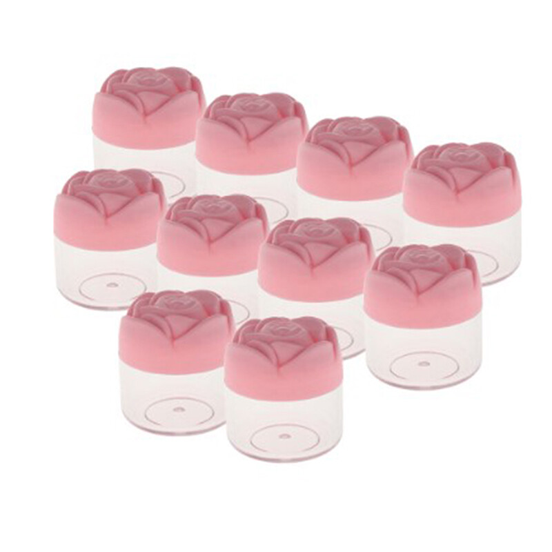 12 Pics Plastic Cosmetic Cream Containers with Rose Shaped Screw Caps ...