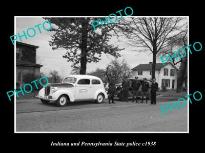 OLD POSTCARD SIZE PHOTO OF INDIANA & PENNSYLVANIA STATE POLICE PATROL ...