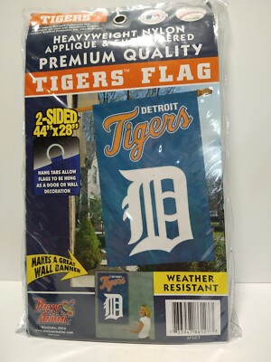 Detroit Tigers Banner Flag Premium 28x44 Applique Embroidered Double ...
