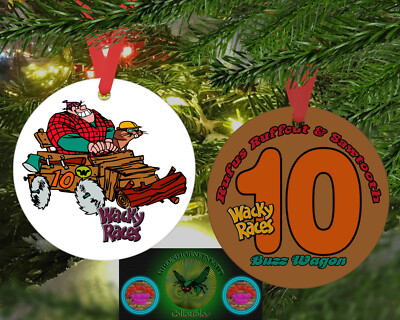 Wacky Races BUZZ WAGON 3.9" Aluminum 2 Sided Christmas Ornament ...