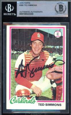 Ted Simmons Beckett BAS Signed 1978 Topps Autographed | eBay