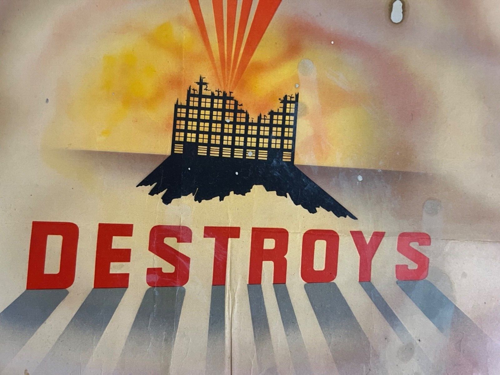 Original Safety Poster Fire Destroys Prevent Fire Protection ...