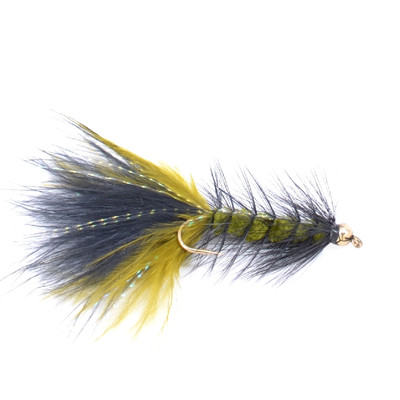 Bead Head Crystal Woolly Bugger Streamer Fishing Fly - Olive Black ...