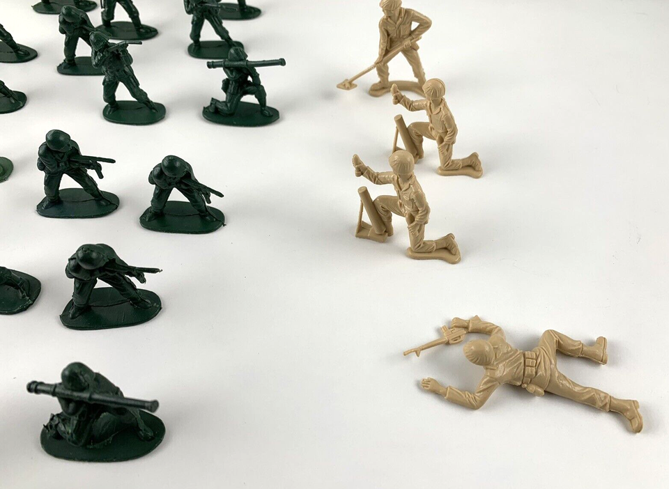 Lot of 41 Green and Tan Army Men Vintage 1960s Plastic Military Toy ...