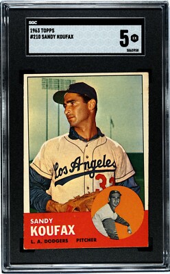1963 Topps SANDY KOUFAX Los Angeles Dodgers #210 SGC 5 EX Condition | eBay