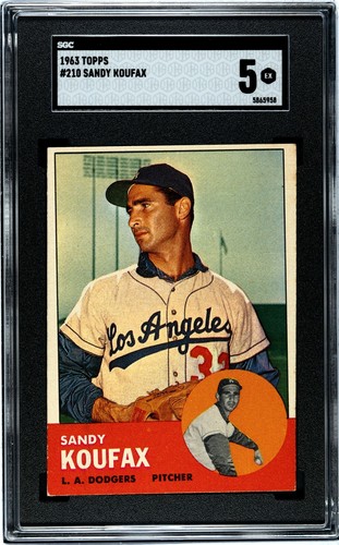 1963 Topps SANDY KOUFAX Los Angeles Dodgers #210 SGC 5 EX Condition | eBay