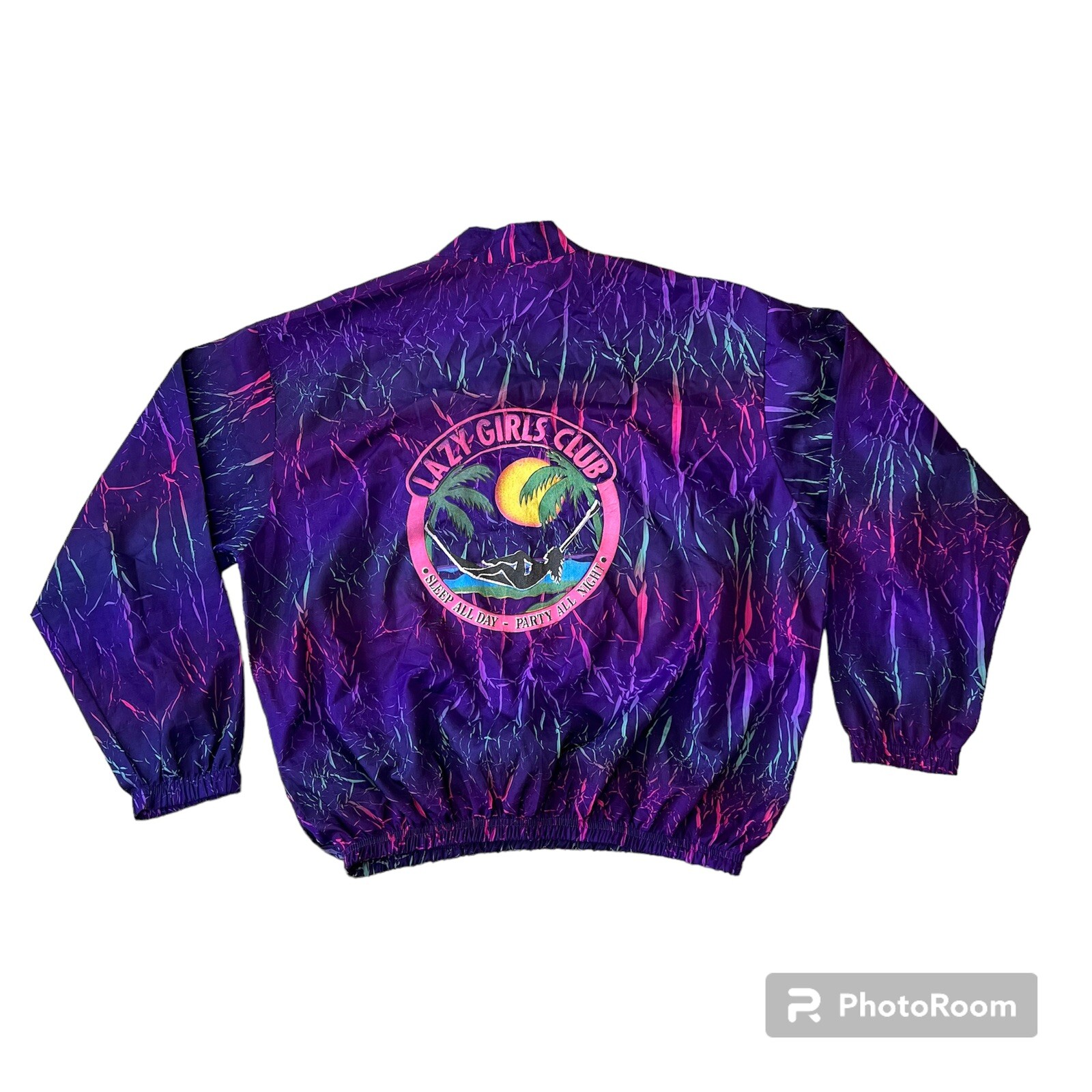 Vintage Surf Style Lazy Girls Club Windbreaker Jacket… - Gem