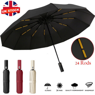 🔥Extra Strength foldable 24 Rods Umbrella Fully Automatic Large UV ...