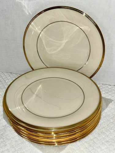 Lenox Dimension Collection Eternal Salad Plate 8 1/8" Ivory Gold Trim ...