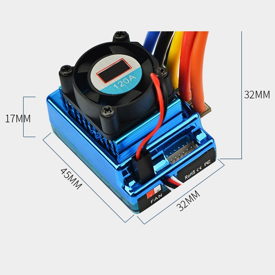 2X(RC Racing ESC 120A Sensor Big Current Speed Controller RC Car4079 ...