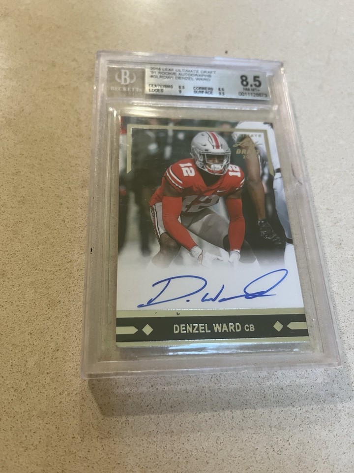 2018 Denzel Ward Auto (on Card) RC BGS 8.5 & 10. Leaf Ultimate Draft | eBay