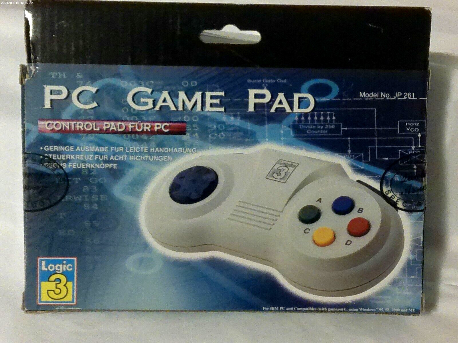 LOGIC 3 VINTAGE PC GAME PAD CONTROL PAD FOR PC MODEL JP 261 SEALED BOX ...