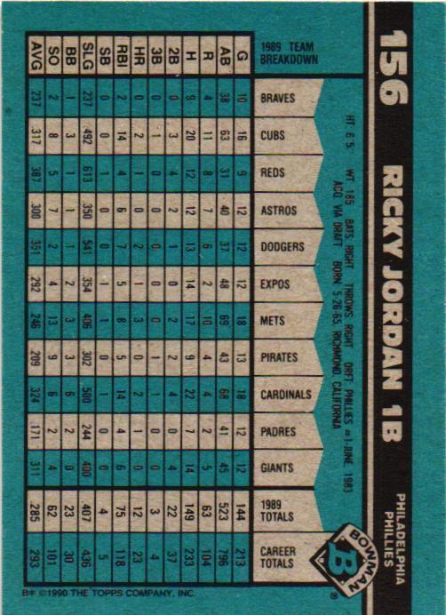 1990 Bowman #156 Ricky Jordan | eBay