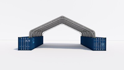 40W-40L-13H (ft) Double Truss Peak Shipping Container Roof Quonset Hut ...