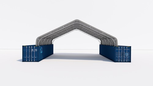 40W-40L-13H (ft) Double Truss Peak Shipping Container Roof Quonset Hut ...