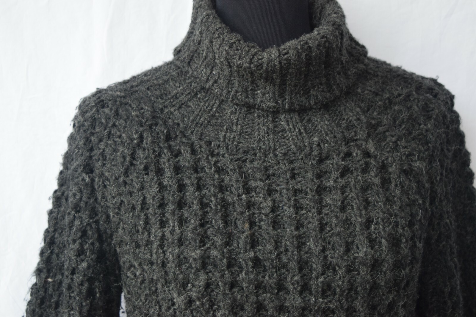 Morrison chunky knit jumper...charcoal...roll neck...size 3 Aus 12 ...