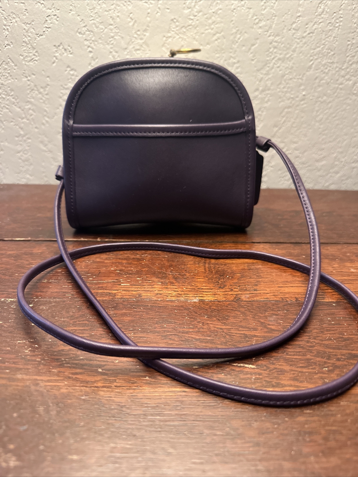 Vintage Coach Abbie Purple Eggplant Leather Mini Cros… - Gem