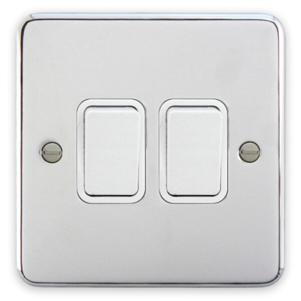 Deta Decorative Polished Chrome Switches & Sockets White Inserts ...