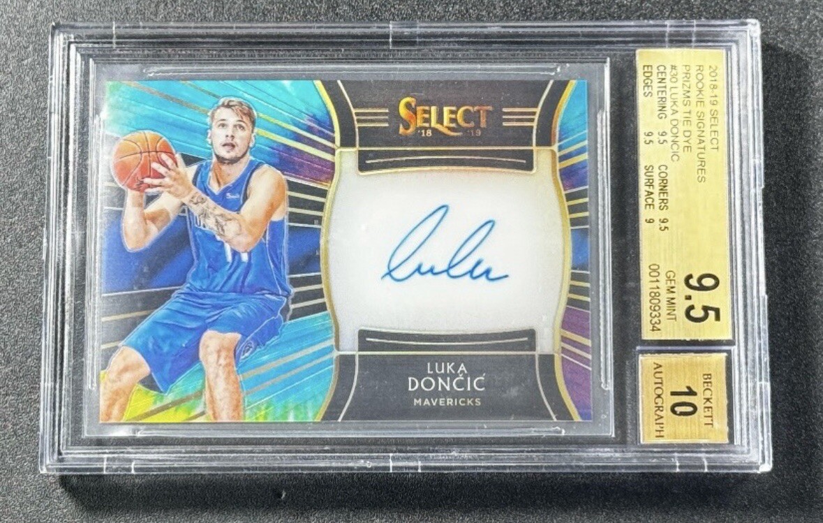 2018-19 Panini Select Luka Doncic Tie-Dye Autograph 14/25 BGS 9.5 ...