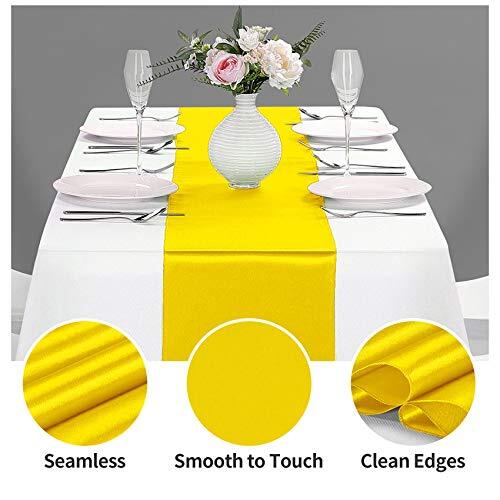 -Pack Satin Table Runner 12 x8 inches Long, Table Runners for 10 Yellow ...