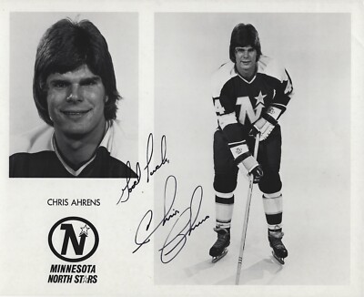 Chris Ahrens Autographed Signed 8x10 RARE North Stars Press Photo NHL ...