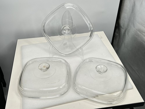 CORNING GLASS PYREX SQUARE REPLACEMENT LID A12C A-12-C FOR 4 QT, 5 QT ...