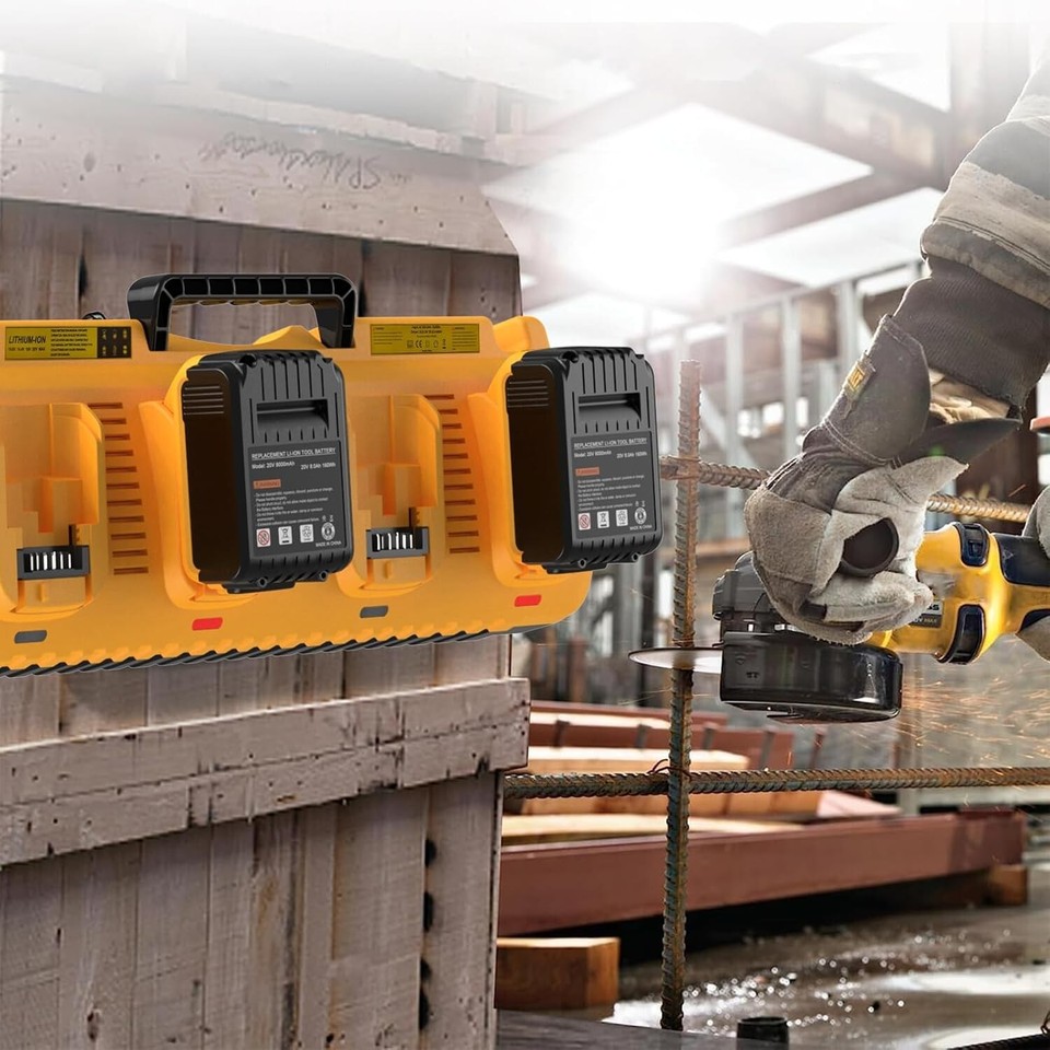 For Genuine DEWALT DCB104 20V MAX Multi-Port Fast Charger W/4X DCB206 ...