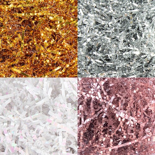 100g Confetti Shredded Bright Foil Paper Metal Laser Gift Boxes Filler ...