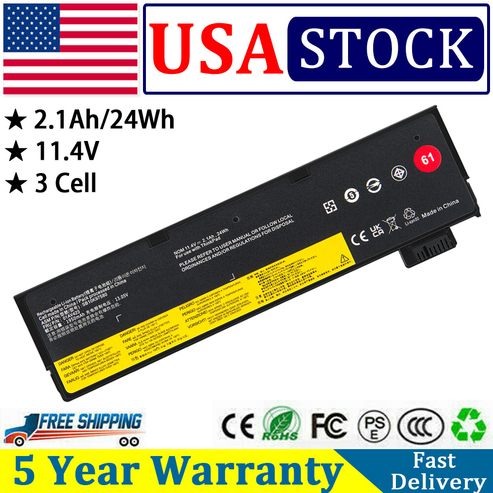 USA 3cell 61 New 01AV490 Battery for Lenovo ThinkPad T470 T480 T570 ...