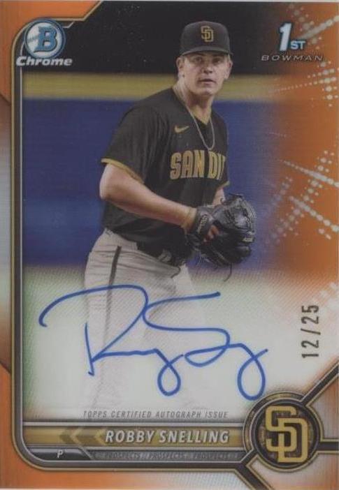 2022 Bowman Draft - Chrome Draft Pick Autographs Robby Snelling #CDA-RS ...