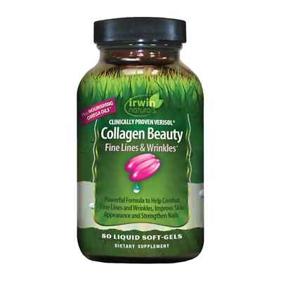 Irwin Naturals Collagen Beauty - 80 Liquid Softgels - Clinically Proven ...
