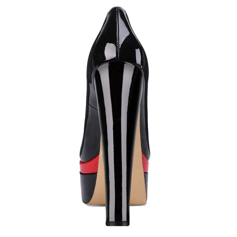 Onlymaker Womens Chunky High Heels Platform Pumps Slip on Party Club Lady Shoes | eBay